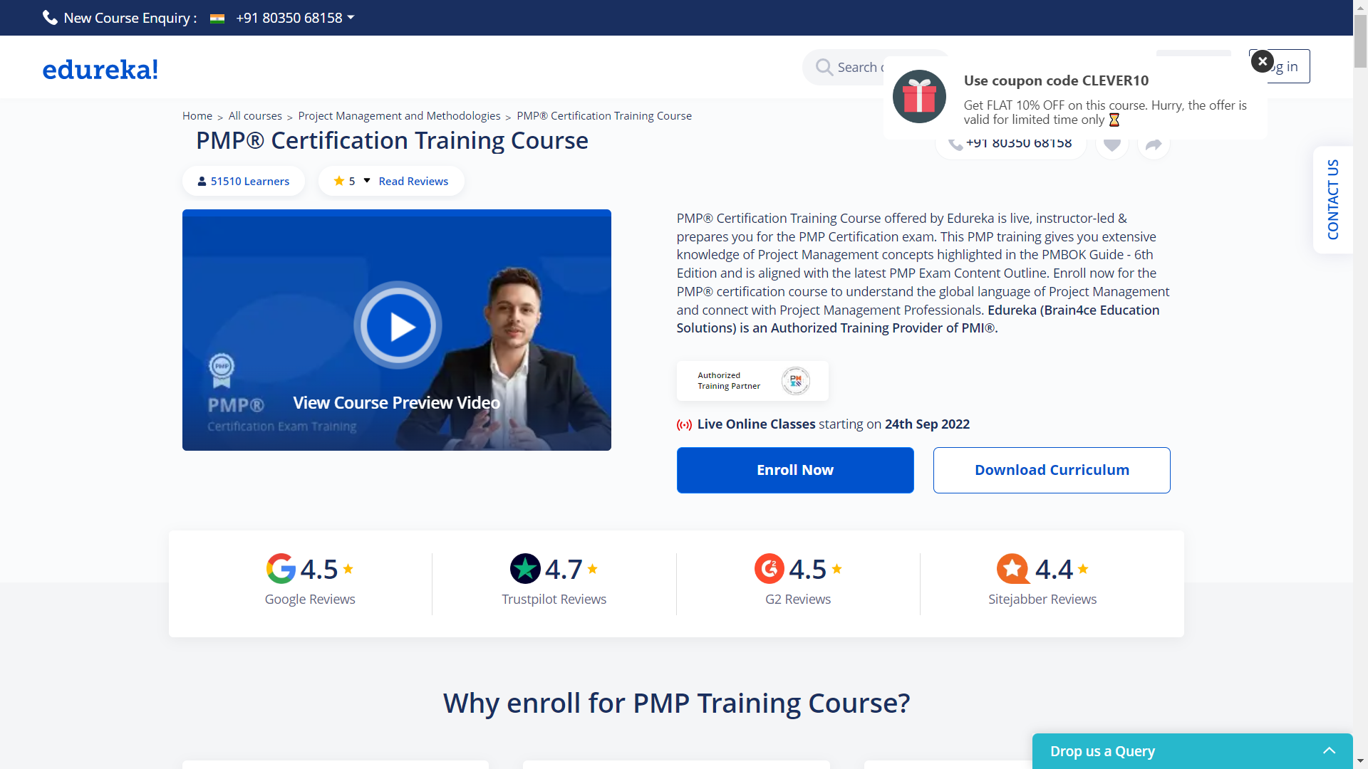 The Best Institutes For PMP Live Training In India [2023]
